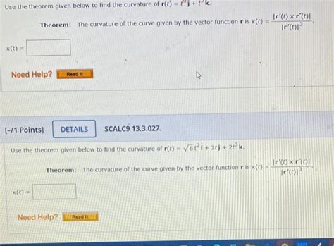 Solved Use The Theorem Given Below To Find The Curvature Of Chegg