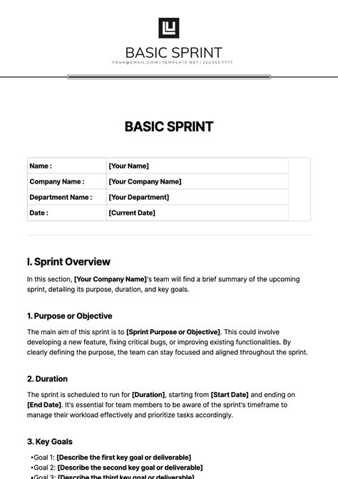 Page 2 Free Sprint Templates And Examples Edit Online And Download