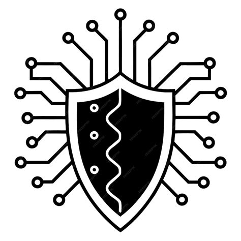 Premium Vector Cybersecurity Shield With Binary Code And Circuit Design