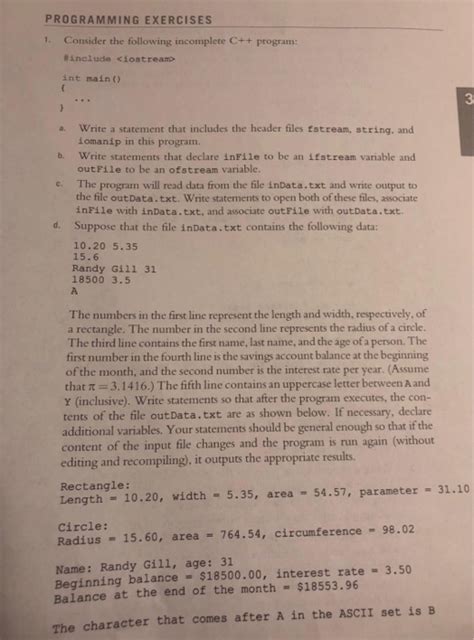 Solved PROGRAMMING EXERCISES 1 Consider The Following Chegg