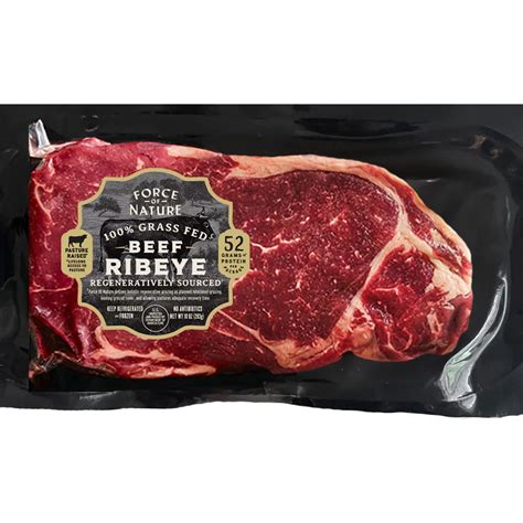 Force Of Nature Grass Fed Beef Ribeye Steak Shop Beef At H E B