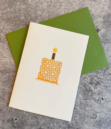 Lets Eat Cake Letterpress Birthday Card Etsy