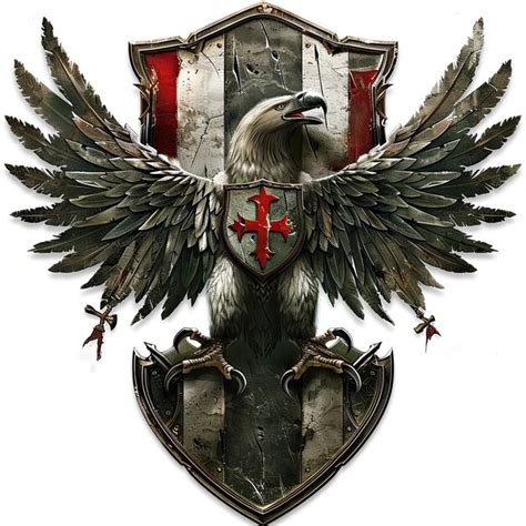 A Shield With A Red Cross And A Red Cross On It Premium Ai Generated