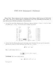 A Solution Pdf CSCI Assignment Solutions Please Note These Solutions Are For Babes