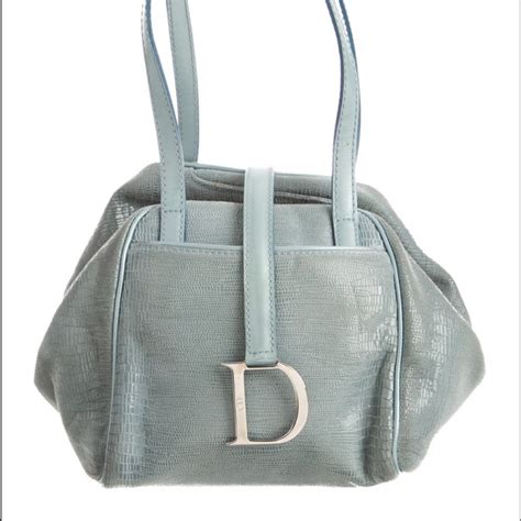 Christian Dior Rare Cannage Gaucho Blue Bag Vintage S Gem