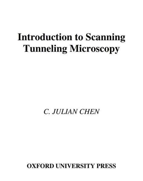 Introduction To Scanning Tunneling Microscopy Ebook Etextnow