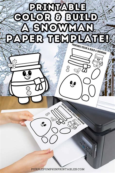 Printable Color And Build A Snowman