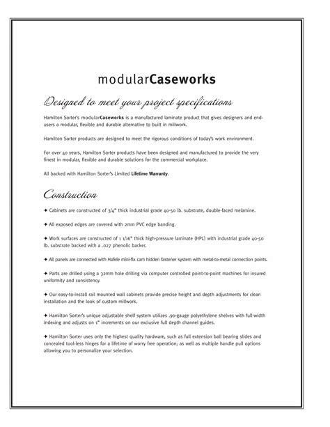 Specification Guide Modular Casework Pdf