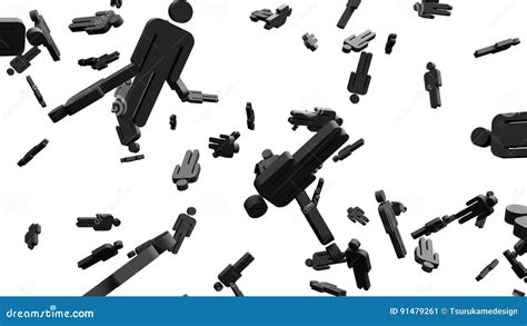 Black Human Shaped Objects On White Background Stock Video Video Of Playback Mark 91479261