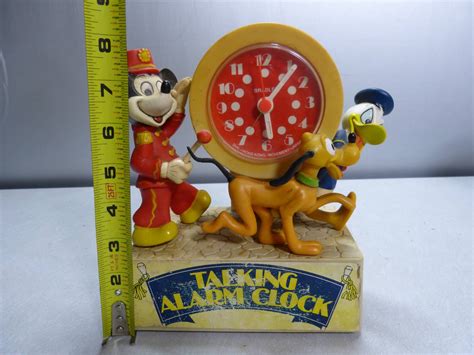 Lot 88 Vintage Bradley Disney Talking Alarm Clock Featuring Mickey Mouse Donald Duck And Pluto