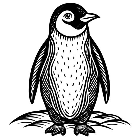 Un Dibujo Blanco Y Negro De Un Pájaro Blanco Y Negro Con Un Fondo