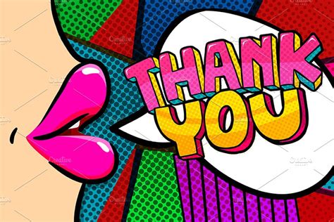 Thank You Word Bubble Pre Designed Illustrator Graphics ~ Creative