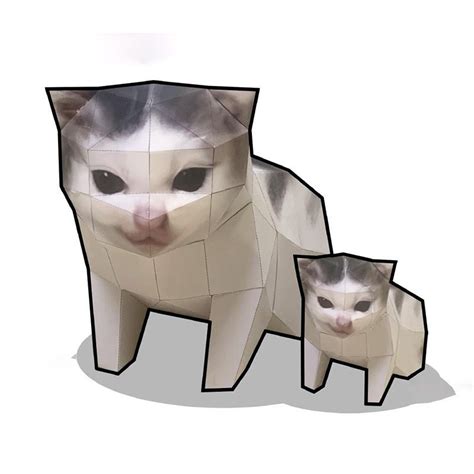 13 Cm Cat The Head Of State Roared Cat Meme Emoji Paper Model Handmade