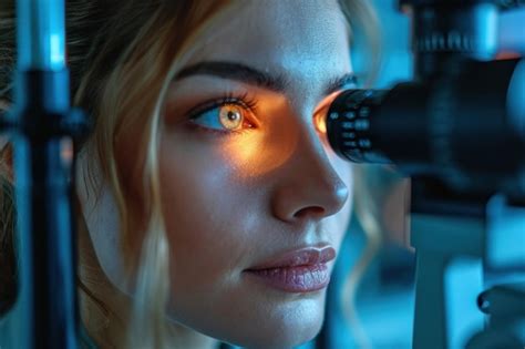Premium Photo Closeup Of Persons Eye With Glowing Orange Eyes