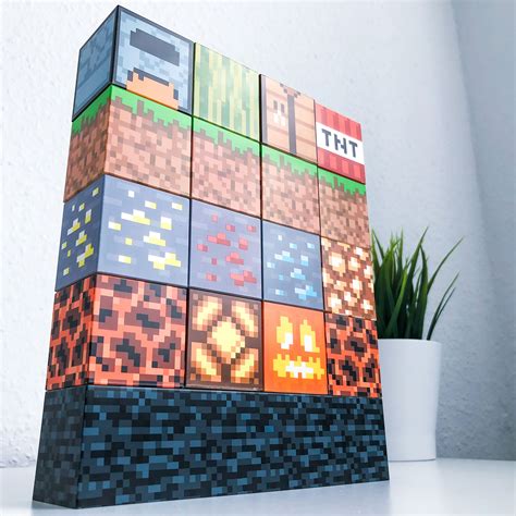 Minecraft Lampe De Table En Bloc Elbenwald