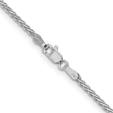 19mm 14k White Gold Flat Parisian Wheat Chain Necklace