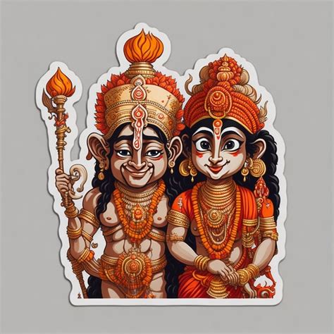 Premium Photo Lord Shree Ram And Sita Sticker