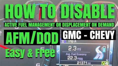 How To Disable Active Fuel Management AFM or DOD Easy and Free - YouTube