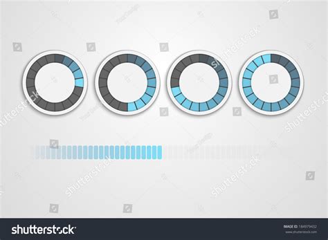 Loading Status Icons Round Progress Bar Stock Vector Royalty Free