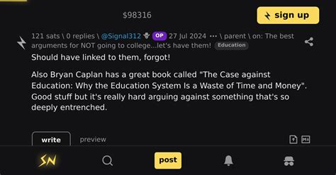 Reply On The Best Arguments For Not Going To Collegelets Have Them