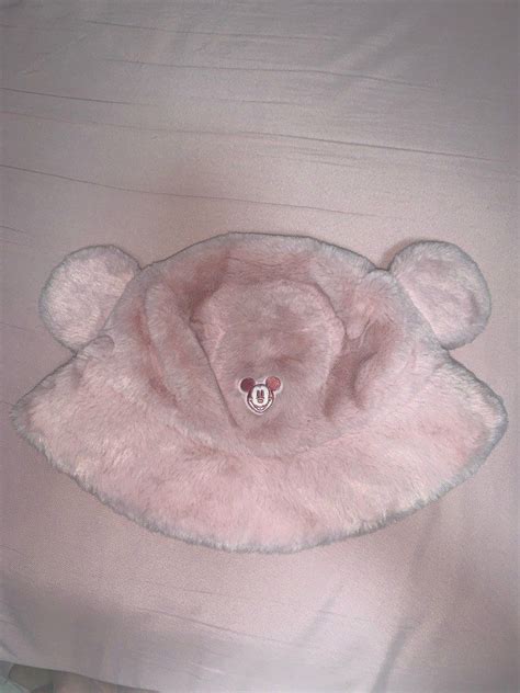 Tokyo Disneyland Furry Mickey Mouse Hat In Pink Womens Fashion
