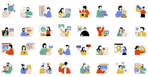 Social Network Situation Scenes Objects Ft Flat And Situation Envato