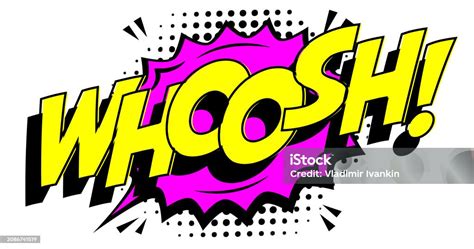 Whoosh Comic Text On Sunburst Background Stock Illustration Download