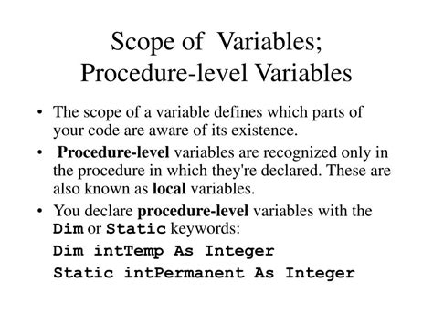 Ppt Sub Procedures Passing Values Back From Sub Procedures