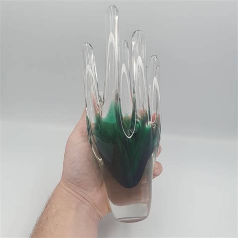Sea Glasbruk Kosta Sweden Unusual Sculptural Vase Etsy