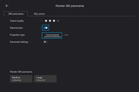 how do you render 360 panoramas in lumion for use with oculus quest 2
