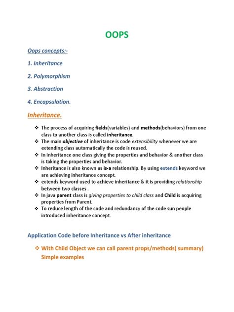 M6 Oops Pdf Inheritance Object Oriented Programming Method Computer Programming