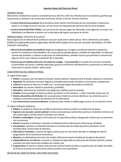 Apuntes Bases Del Derecho Penal Pdf Derecho Penal Castigos