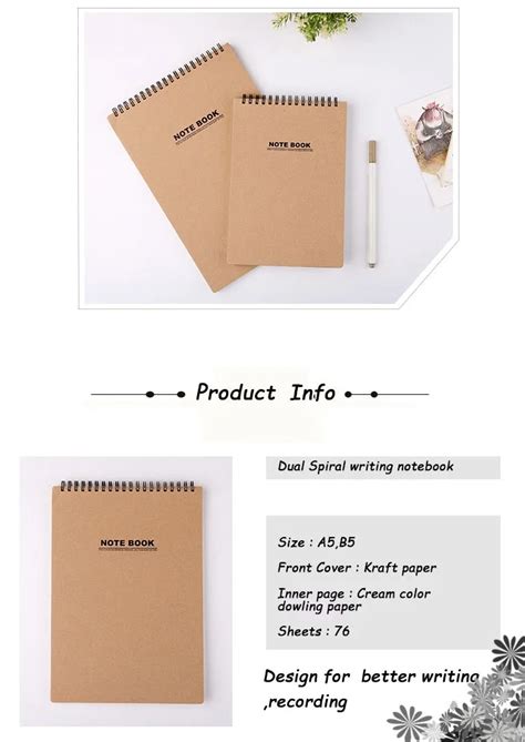 wholesale cheap kraft hardcover notebook b5 spiral hardcover notebook