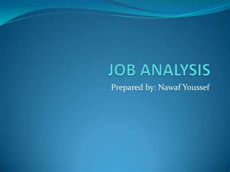 Job Analysis Ppt Pptx