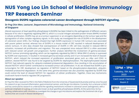 Nus Yong Loo Lin School Of Medicine Immunology Trp Research Seminar Immunology