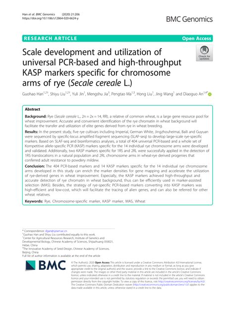 Pdf Scale Development And Utilization Of Universal Pcr Based And High