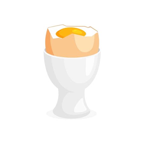 Huevo Cocido En Un Soporte Icono De Desayuno Saludable Ilustración