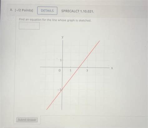 solved find an equation for the line whose graph is
