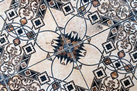 Light Patterned Floor Tile Traditional Tiles Azulejos Stock