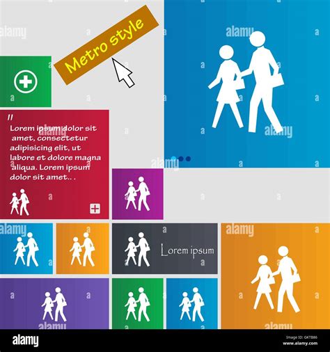 Crosswalk Icon Sign Buttons Modern Interface Website Buttons With