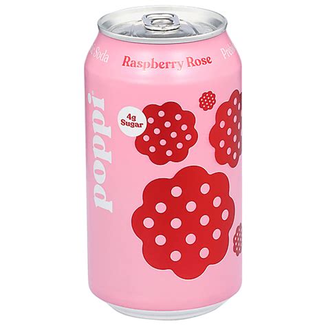 Poppi Prebiotic Soda Raspberry Rose 12 Fl Oz Beverages Opie Drive