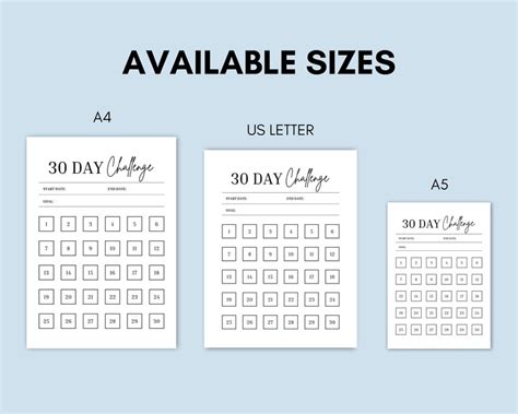 Printable 30 Day Challenge Habit Tracker Goal Tracker Goal Setting Monthly Habit Tracker
