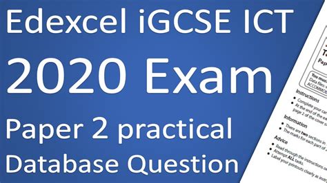 Edexcel IGCSE ICT 2020 Paper 2 Database Question YouTube