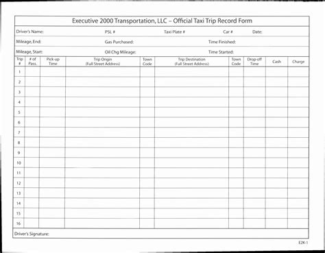 Taxi Driver Spreadsheet Spreadsheet Download Taxi Driver Log And