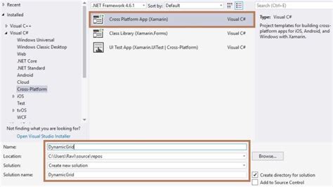xamarin forms dynamic gridview