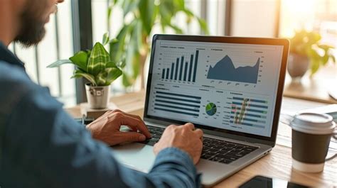 Premium Ai Image Professional Business Analyst Reviewing Complex Financial Data On Laptop