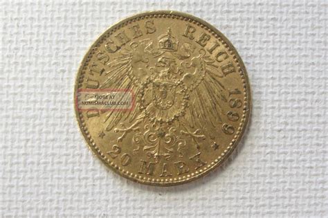 1899 Prussia Wilhelm Ii 20 Mark Uncirculated Gold Coin