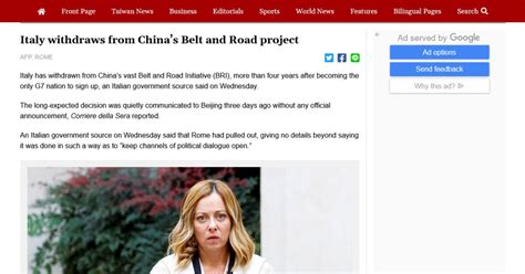 Italy Opts Out Of Chinas “belt Road Initiative” From Rome