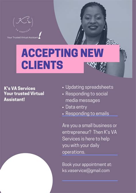 Accepting New Clients Media Messages Virtual Assistant Small Business