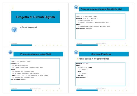 Progetto Di Circuiti Digitali Esercitazione 2 Esercizi Di Teoria